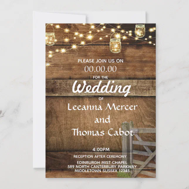 Farmhouse Rustic Wood Gate Wedding Invitation | Zazzle