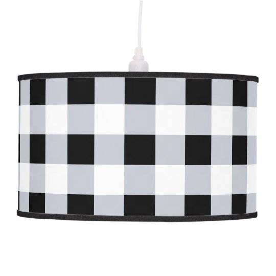 Farmhouse Style Black White Buffalo Plaid Check Ceiling Lamp | Zazzle.com
