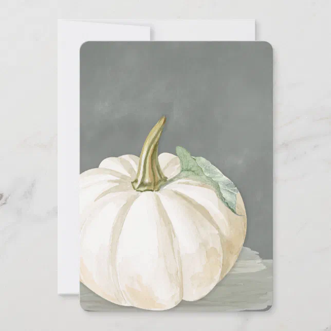 Farmhouse white fall pumpkin invitation | Zazzle
