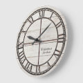 Farmhouse White Shiplap Wood Rustic Farm Art Large Clock | Zazzle