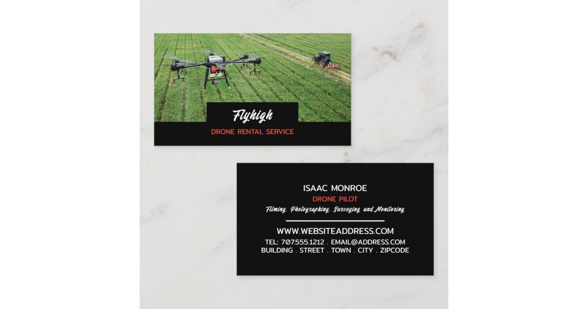 Farming Drone Portrait, Drone Pilot Business Card | Zazzle