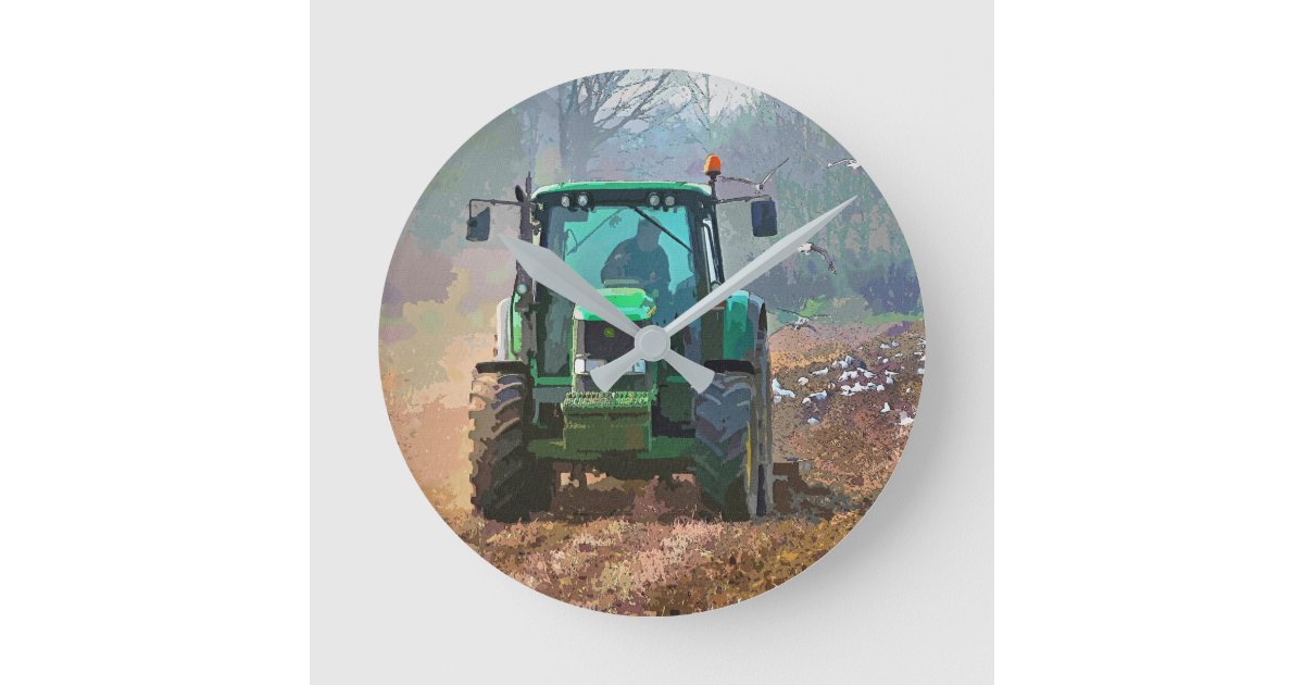 FARMING ROUND CLOCK | Zazzle