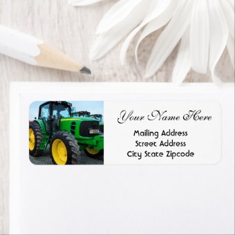 Farming Tractor Return Address Label | Zazzle