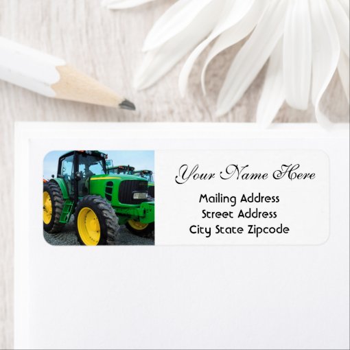 Farming Tractor Return Address Label | Zazzle
