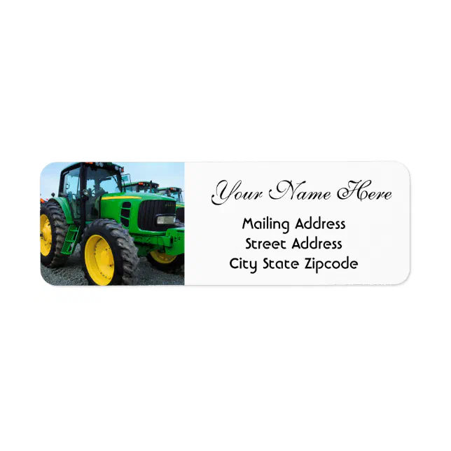 Farming Tractor Return Address Label | Zazzle