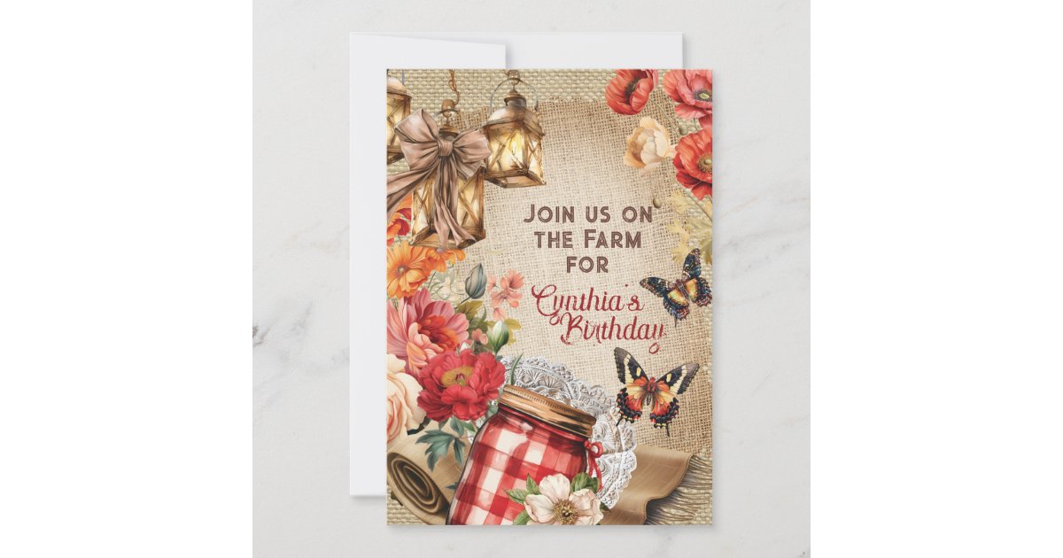 Farmland Chic Party Invitation | Zazzle