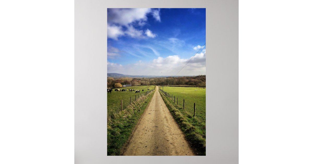 Farms | English Countryside Dirt Road Poster | Zazzle