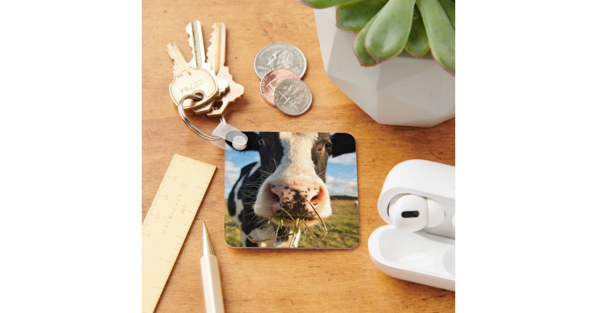 Farms | Holstein Cow Chewing Keychain | Zazzle