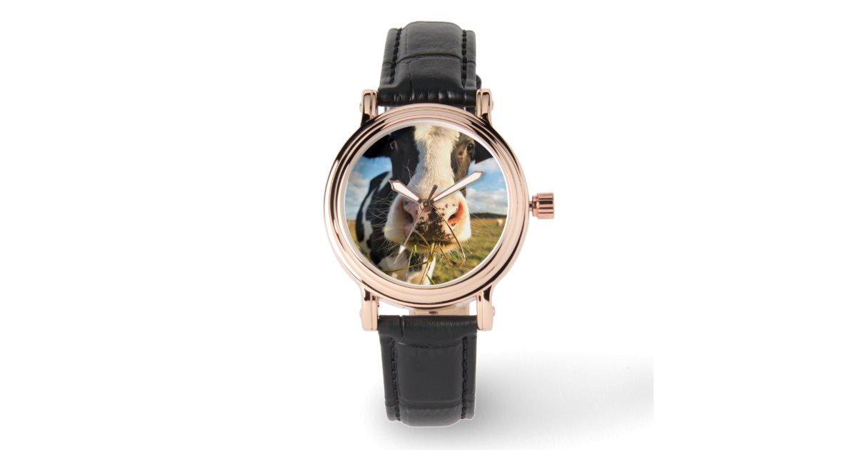 Farms | Holstein Cow Chewing Watch | Zazzle