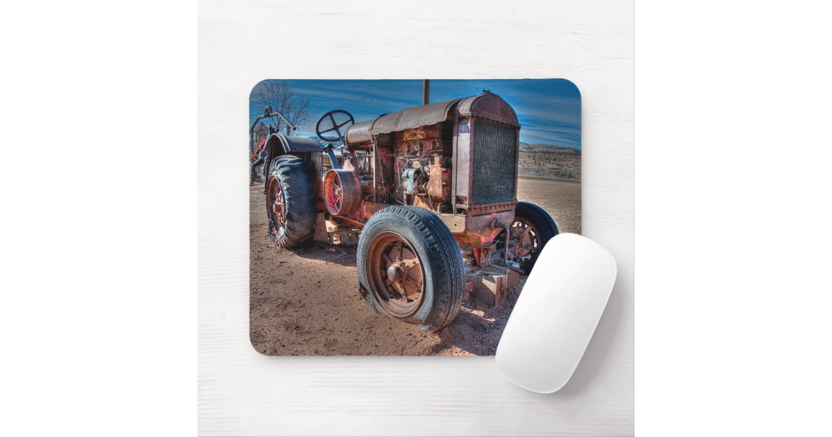 Farms | Rusty Antique Tractor Mouse Pad | Zazzle