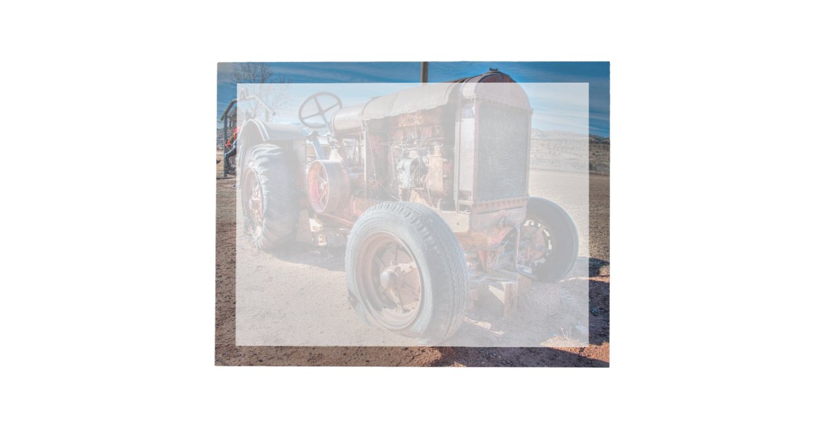 Farms | Rusty Antique Tractor Notepad | Zazzle