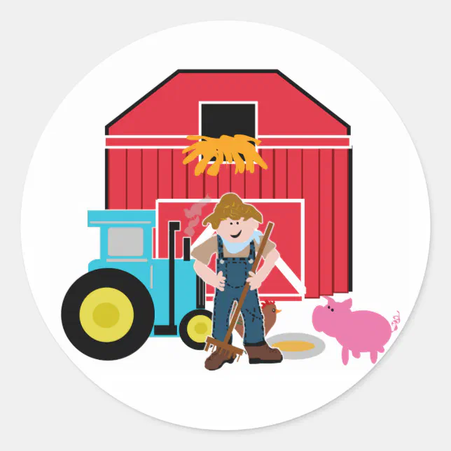 Farmyard Classic Round Sticker | Zazzle