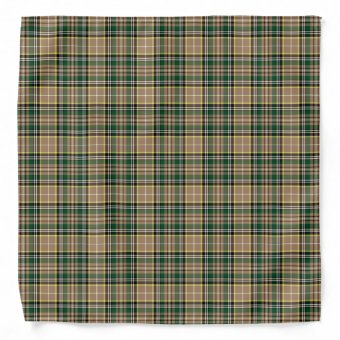 Farrell Clan Tartan Tan Plaid Pattern Bandana | Zazzle