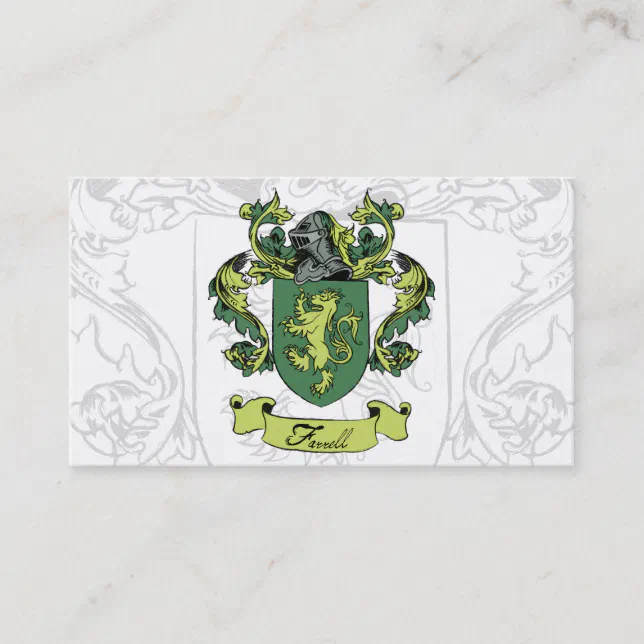 Farrell Family Crest Business Cards | Zazzle