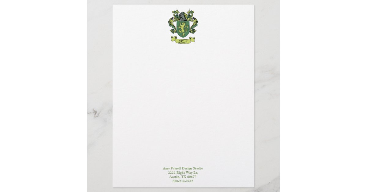 Farrell Family Crest Letterhead | Zazzle