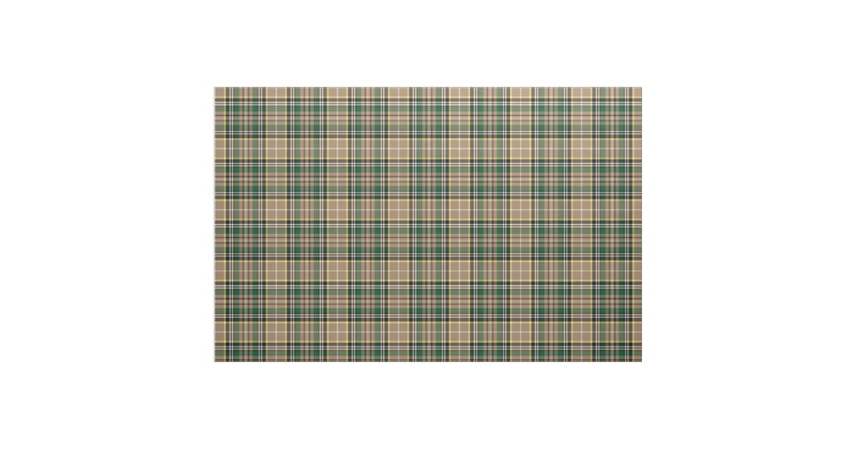 Farrell Tartan Pattern Tan Irish Plaid Fabric | Zazzle