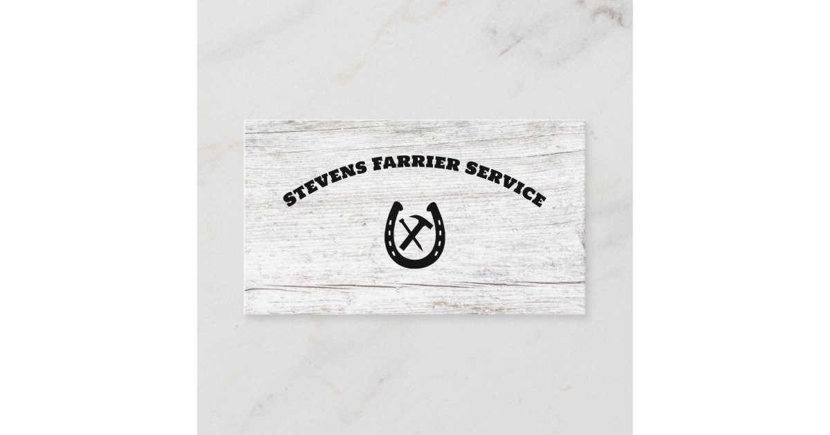 Farrier Horseshoe Service Wood Business Card | Zazzle