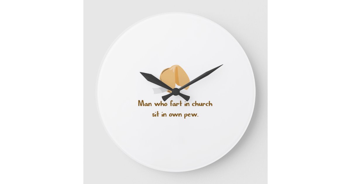 Fart in church large clock | Zazzle
