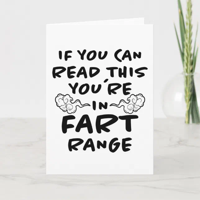 Fart Range Funny Saying Fun Bloating Farting Gift Card | Zazzle