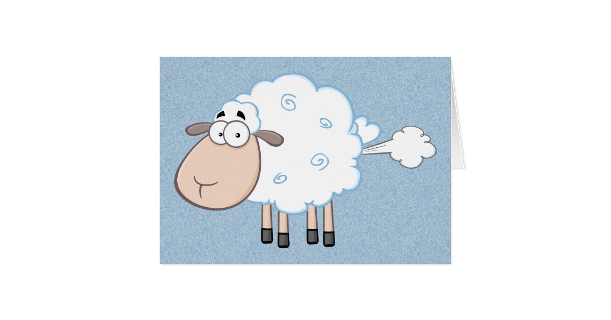 FARTING CARTOON SHEEP CARD | Zazzle