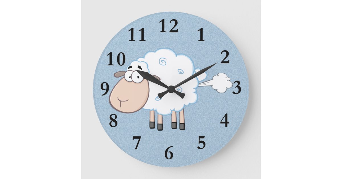 FARTING CARTOON SHEEP CLOCK | Zazzle