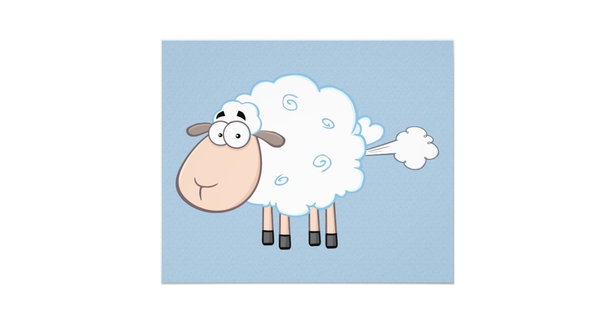 FARTING CARTOON SHEEP PHOTO PRINT | Zazzle
