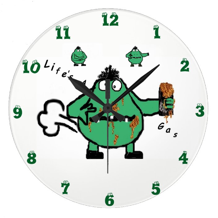Farting 'Life's A Gas ' Wall Clock | Zazzle