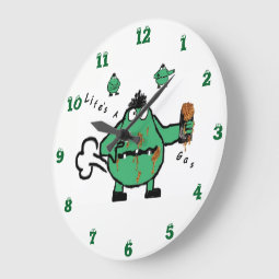 Farting 'Life's A Gas ' Wall Clock | Zazzle