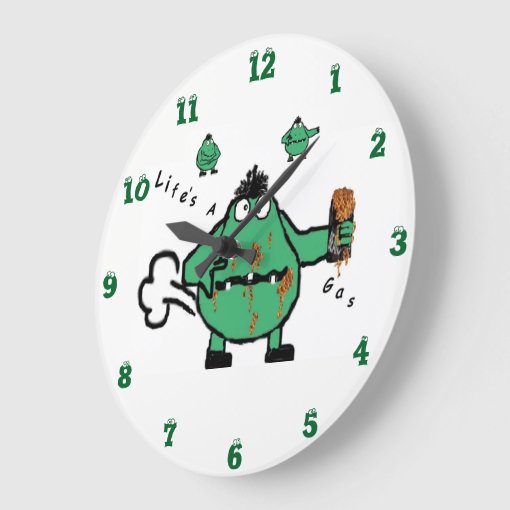 Farting 'Life's A Gas ' Wall Clock | Zazzle