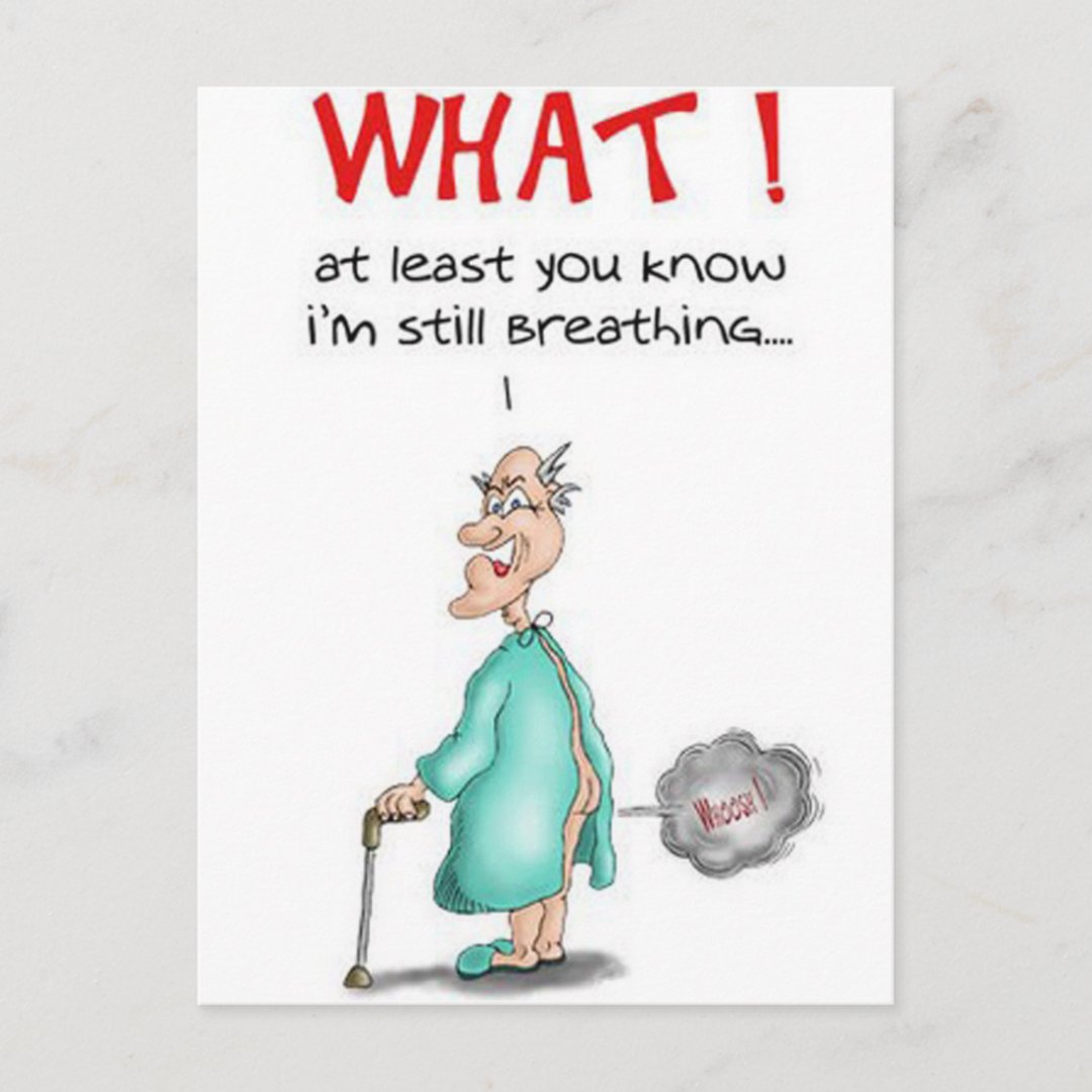 Farting Old Man Postcard | Zazzle