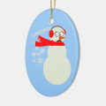 Farting Snowman Cartoon Ceramic Ornament | Zazzle