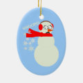 Farting Snowman Cartoon Ceramic Ornament | Zazzle