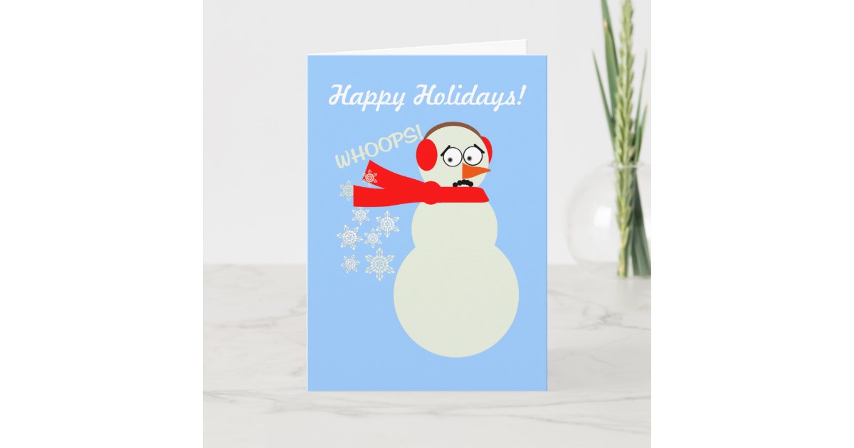 Farting Snowman Cartoon Holiday Card | Zazzle