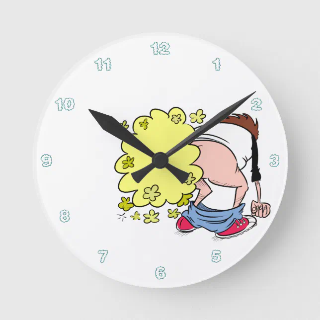 Farting Wall Clock | Zazzle