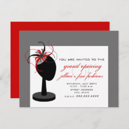 Fascinator Hat - Clothing Store Grand Opening Invitation | Zazzle