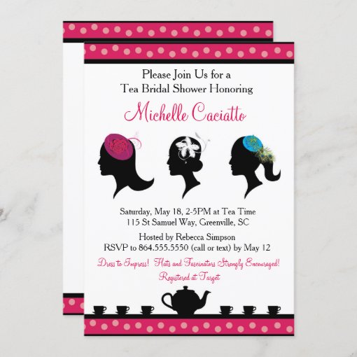 Fascinator Hat Tea Bridal Shower Invitation | Zazzle