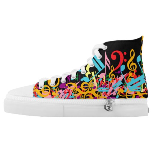 Fashinable designer mixed music notes High-Top sneakers | Zazzle