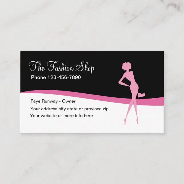 Fashion Apparel Shop Business Card | Zazzle