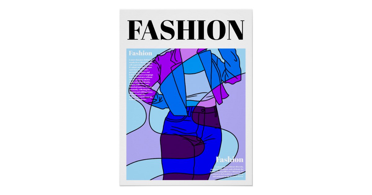 Fashion : Cropped Jacket and Jeans Poster | Zazzle