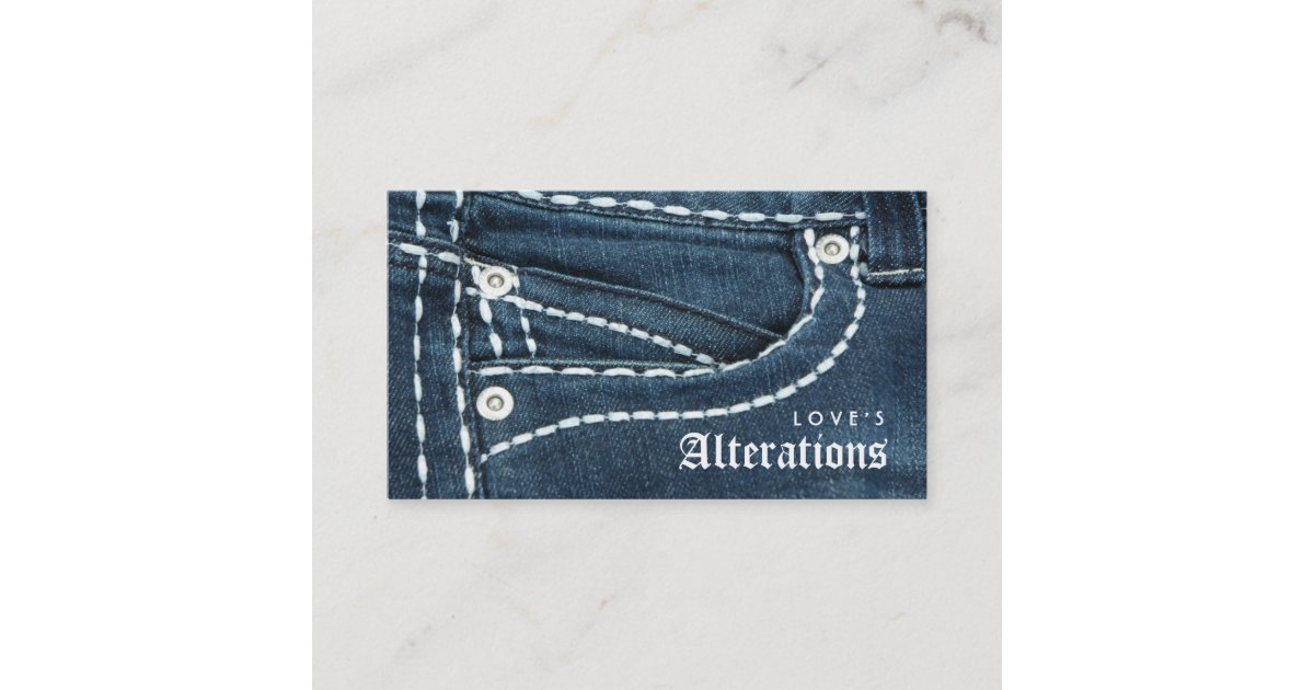 Fashion Denim Jeans Alterations Sewing Business Card | Zazzle