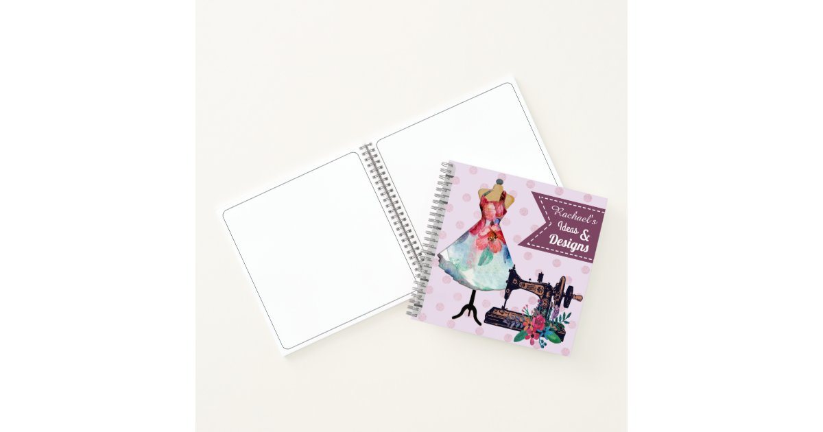 Fashion Design Personalised Sketch Notebook | Zazzle