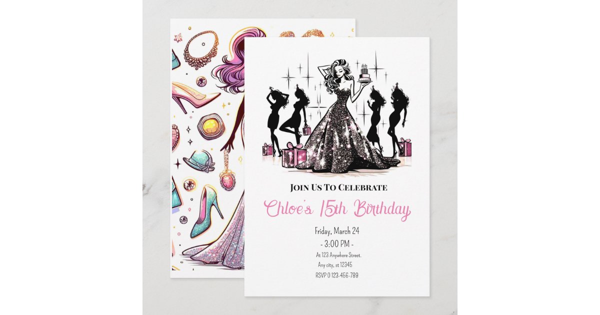 Fashion Diva Birthday Party Invitation | Zazzle