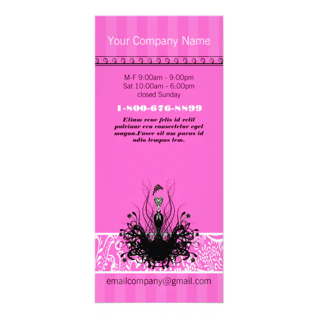 Fashion Diva Invitations, Flyers and Stickers Rack Card | Zazzle