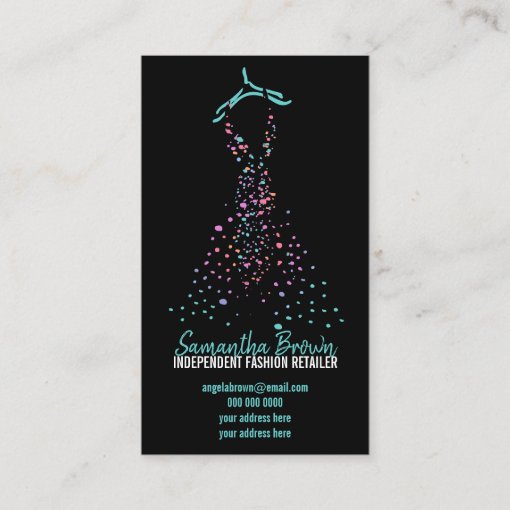 Fashion Dress Boutique Shop Retailer Blogger Dots Business Card | Zazzle