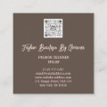 Fashion Dress Logo QR Code Brown Rose Gold Dress Square Business Card ...