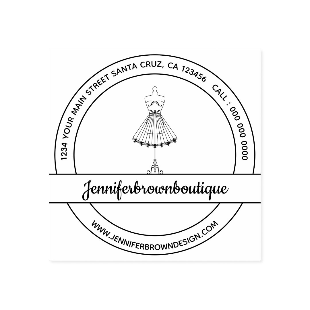 Fashion Dress Mannequin Sewing Rubber Stamp | Zazzle