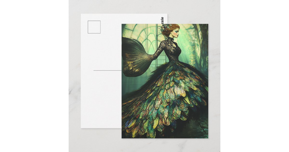 Fashion Fish Scale Dress Postcard | Zazzle