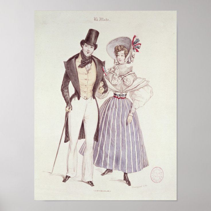 Fashion for Men and Women, 1830 Poster | Zazzle