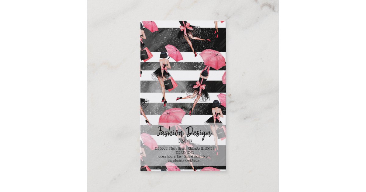 Fashion girly business card | Zazzle