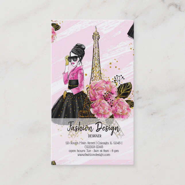 Fashion girly business card | Zazzle